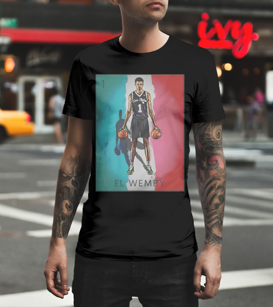 El Wemby San Antonio Number 1 Basketball Player T-Shirt