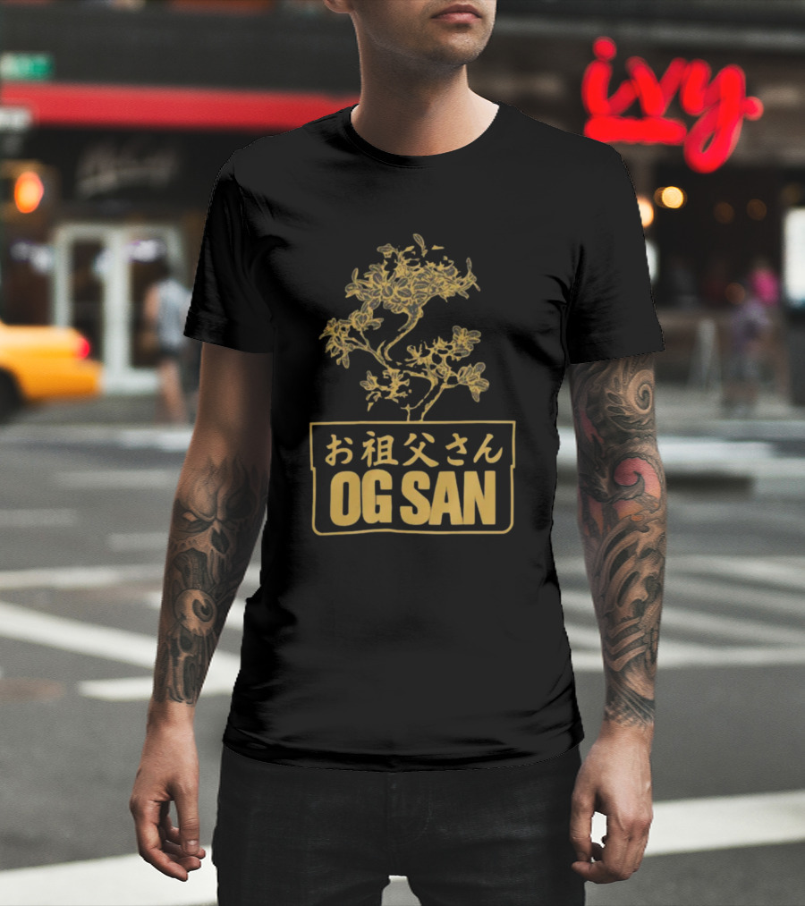 OG San Japanese Text Floral Design Deen Burbigo Merch T-Shirt
