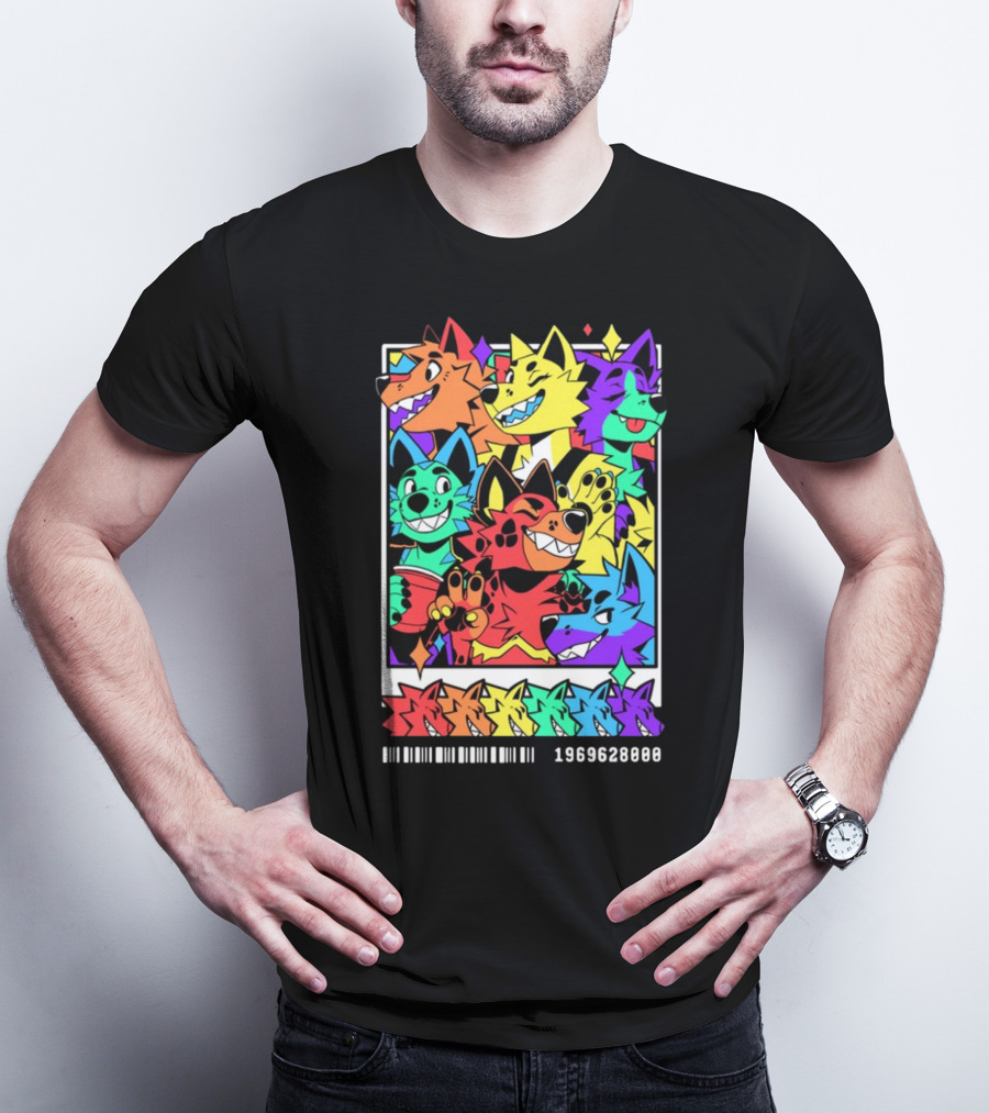 Nomadcomplex Pawlaroid Pride Colorful Wolf Characters Barcode 1969628000 T-Shirt