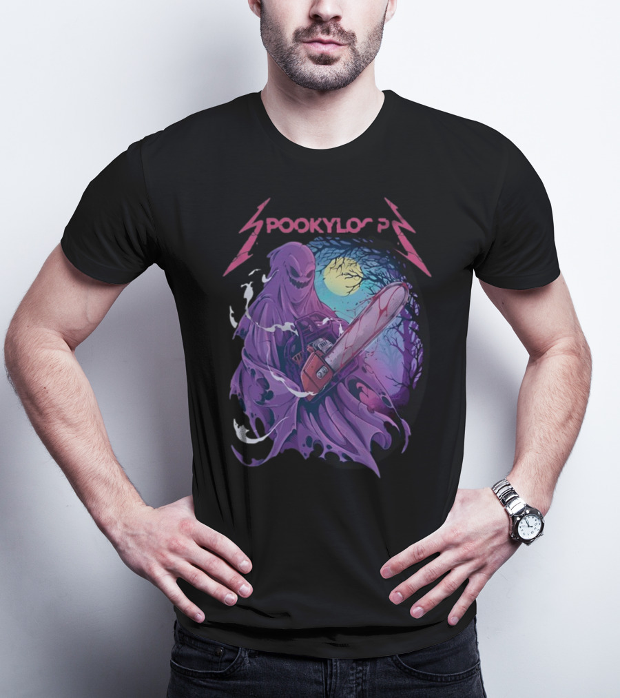 Spookyloop Ride The Chainsaw Grim Specter In Haunted Forest T-Shirt