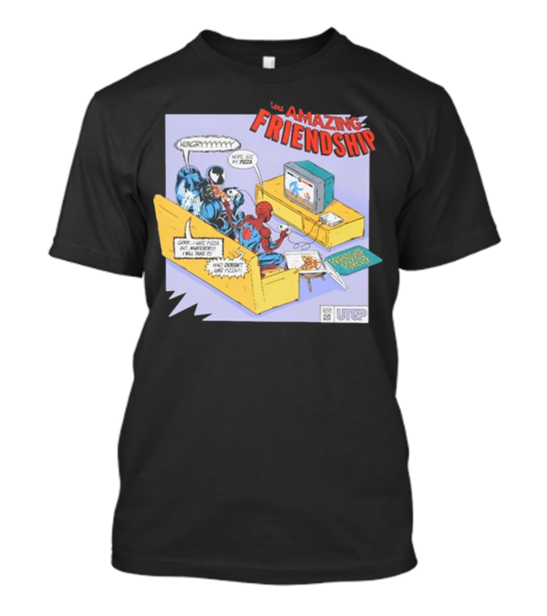 Hungry Pizza Lovers Unite On Couch With Amazing Friendship TV T-Shirt