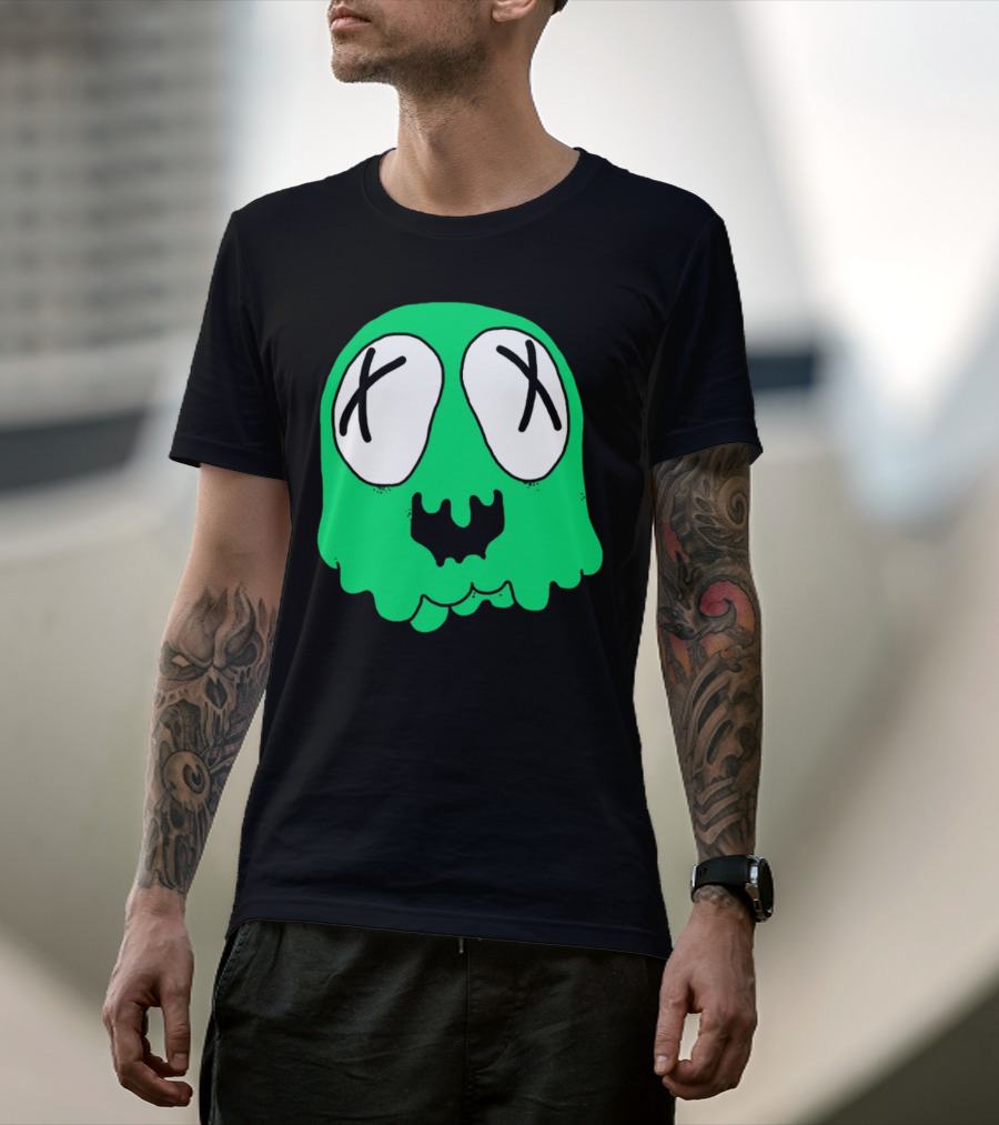 Sludge Life Shop Ghost Green Blob With X Eyes T-Shirt