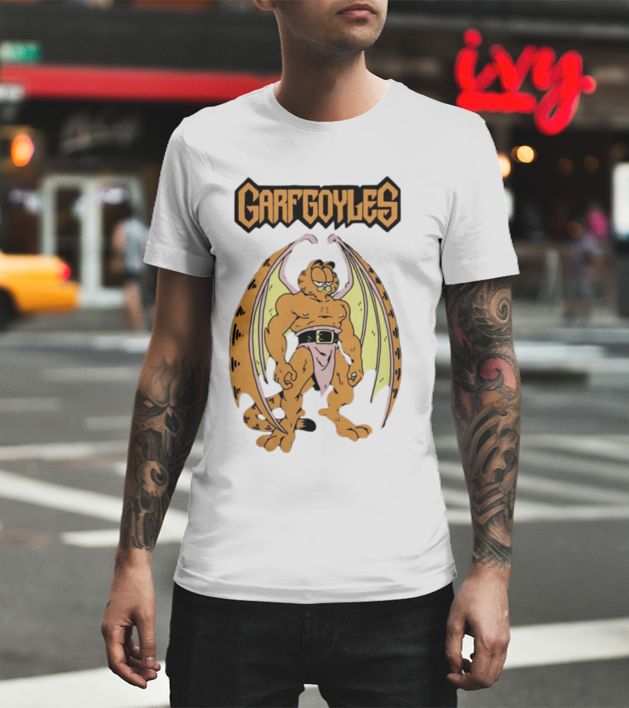 Garfgoyles Garfield David C. Smith T-Shirt