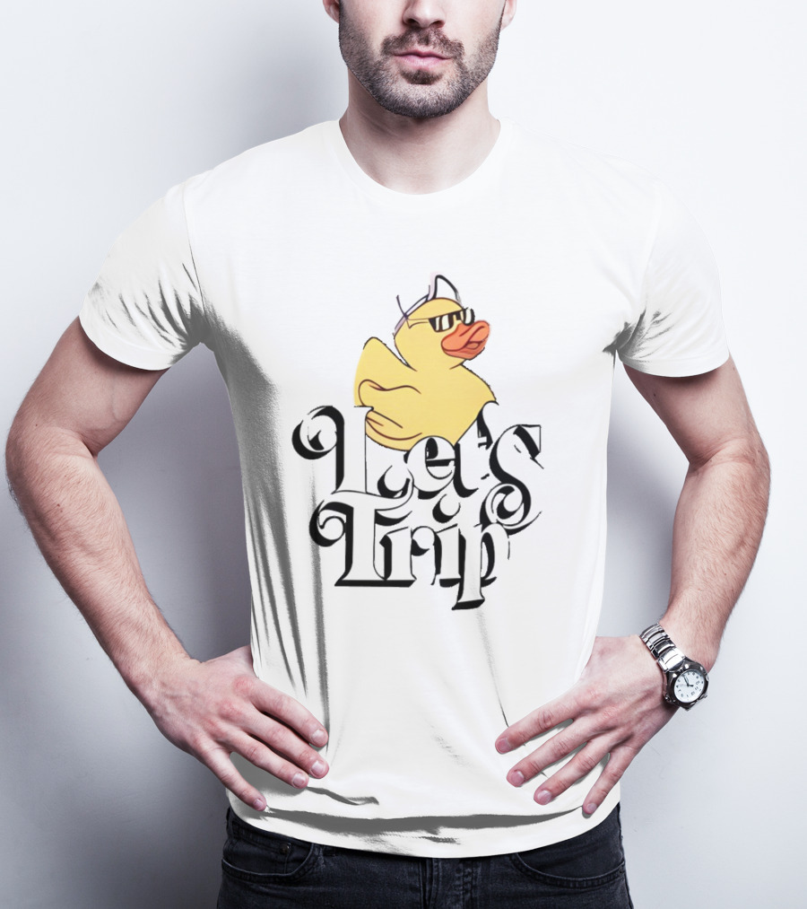 Duck Let's Trip Cool Hat Sunglasses T-Shirt