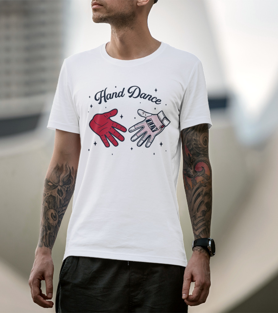 Rotowear Hand Dance Red Glove And White Baseball Glove Clap T-Shirt