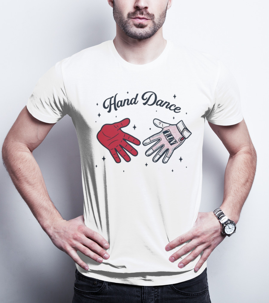 Rotowear Hand Dance Red Glove And White Baseball Glove Clap T-Shirt