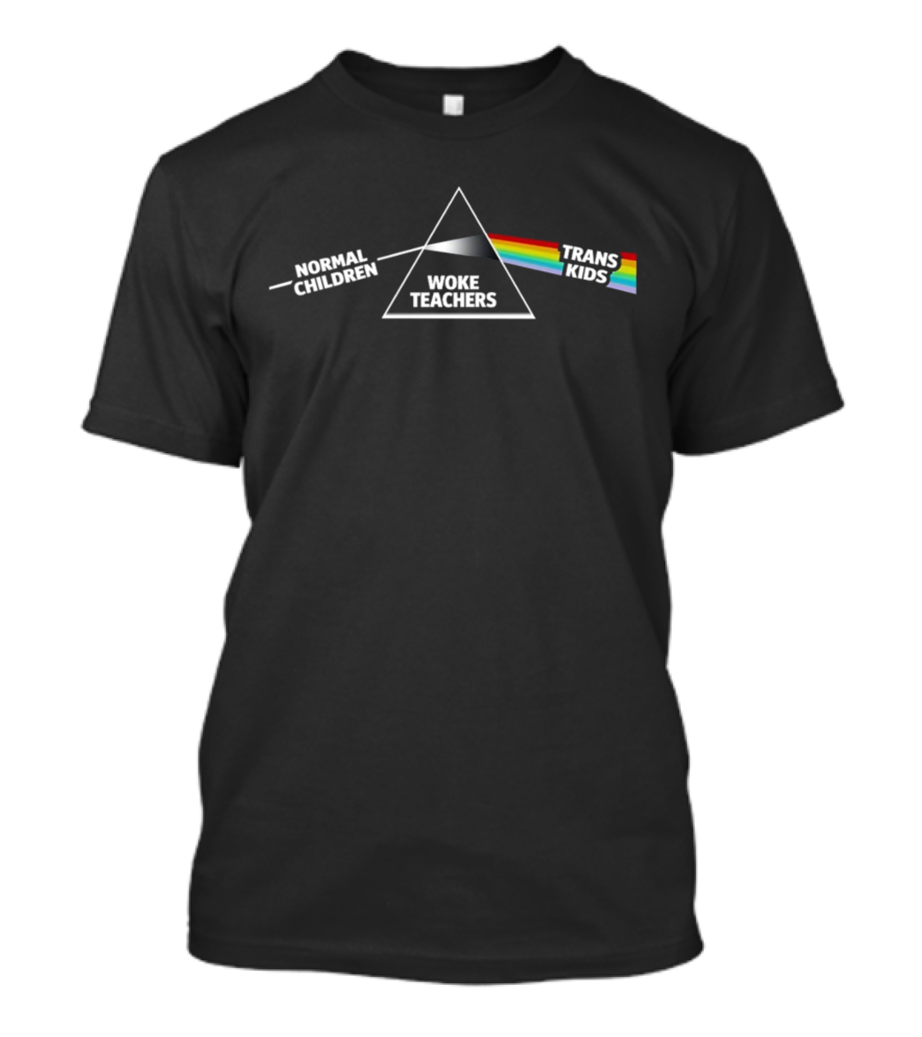 End Wokeness Normal Children Woke Teachers Trans Kids Rainbow Triangle T-Shirt