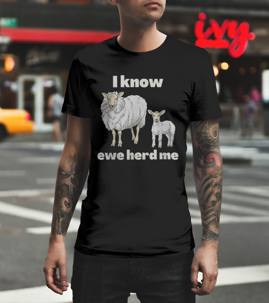 I Know Ewe Herd Me Funny Sheep Farmer Fathers Day Dad Jokes T-Shirt