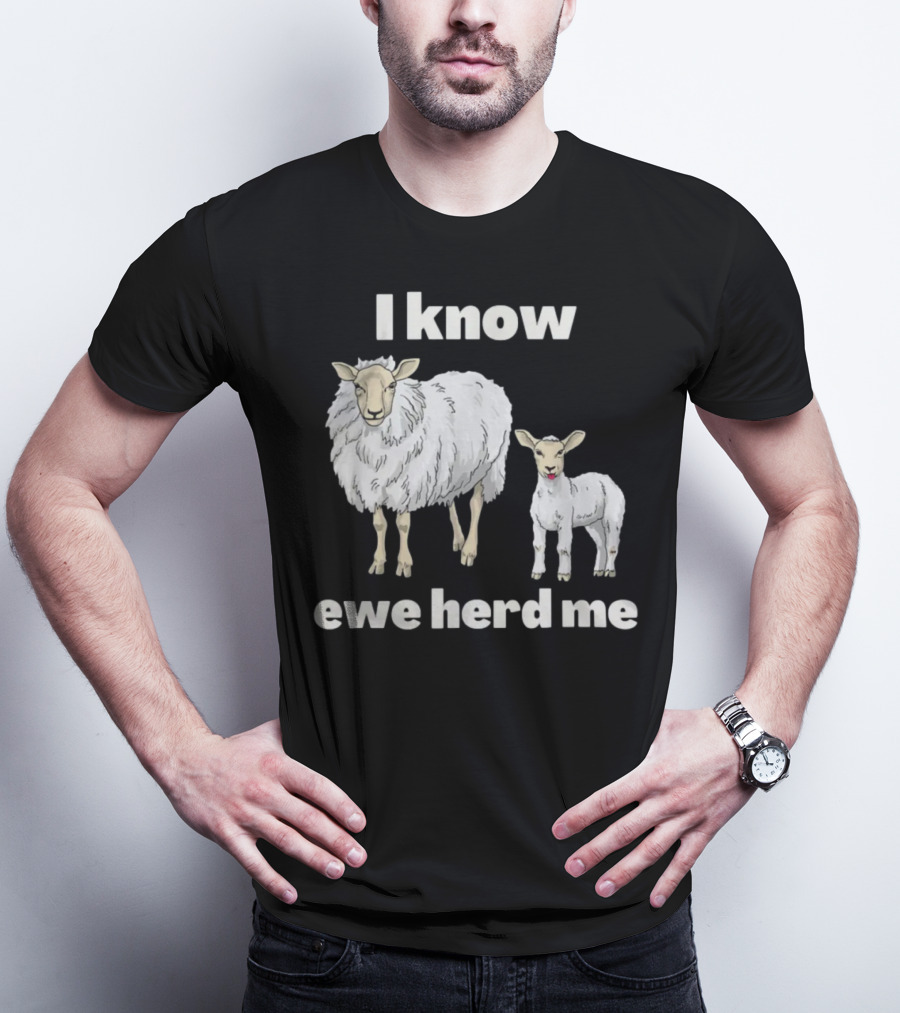I Know Ewe Herd Me Funny Sheep Farmer Fathers Day Dad Jokes T-Shirt