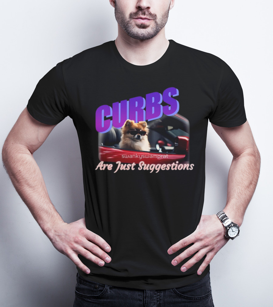 Curbs Are Just Suggestions SwankySwamprat Dog In Car T-Shirt