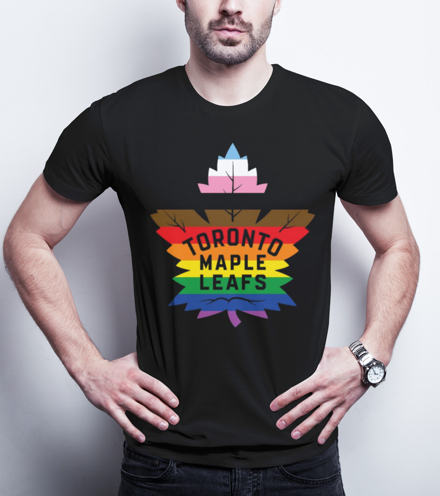 Toronto Maple Leafs Pride Leaf Logo Love All Hate None T-Shirt