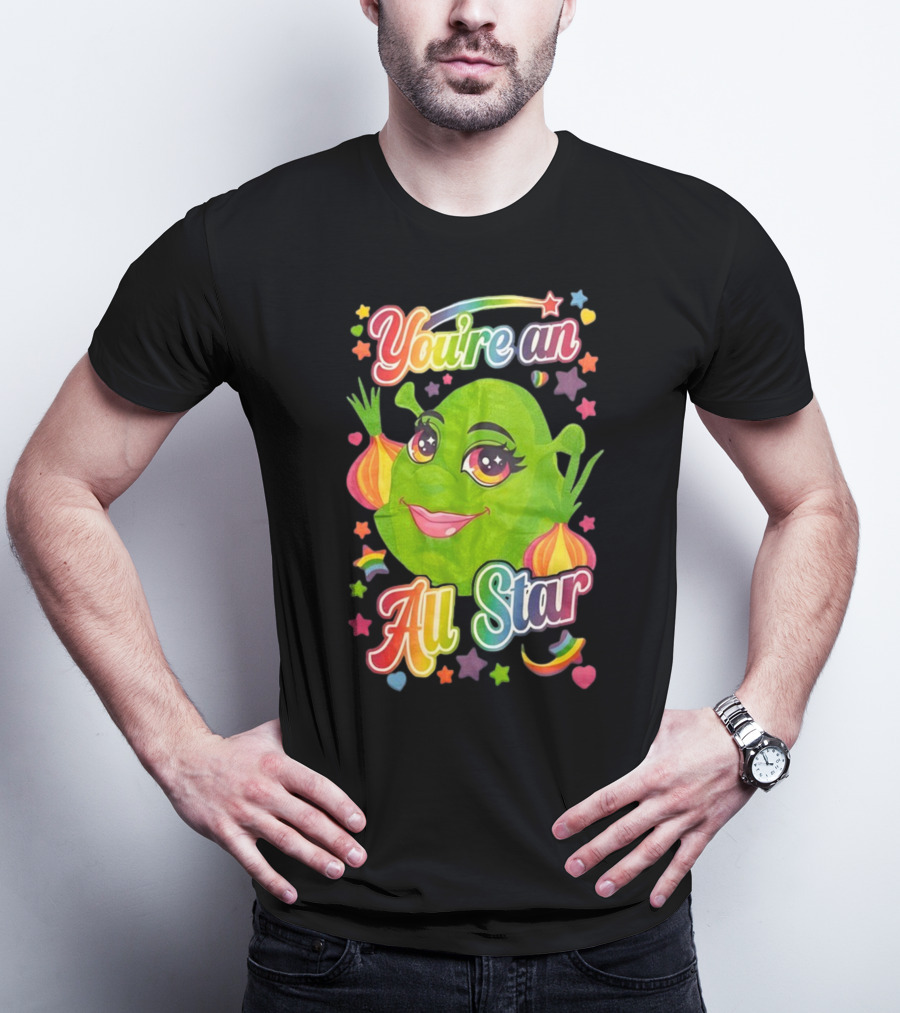 You're An All Star Shrek Rainbow Emojis T-Shirt