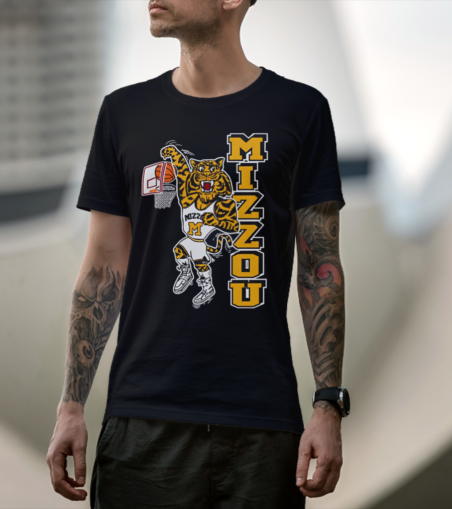 Mizzou Missouri Tiger Basketball Slam Dunk T-Shirt