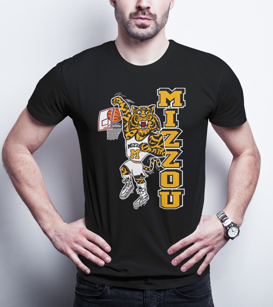 Mizzou Missouri Tiger Basketball Slam Dunk T-Shirt
