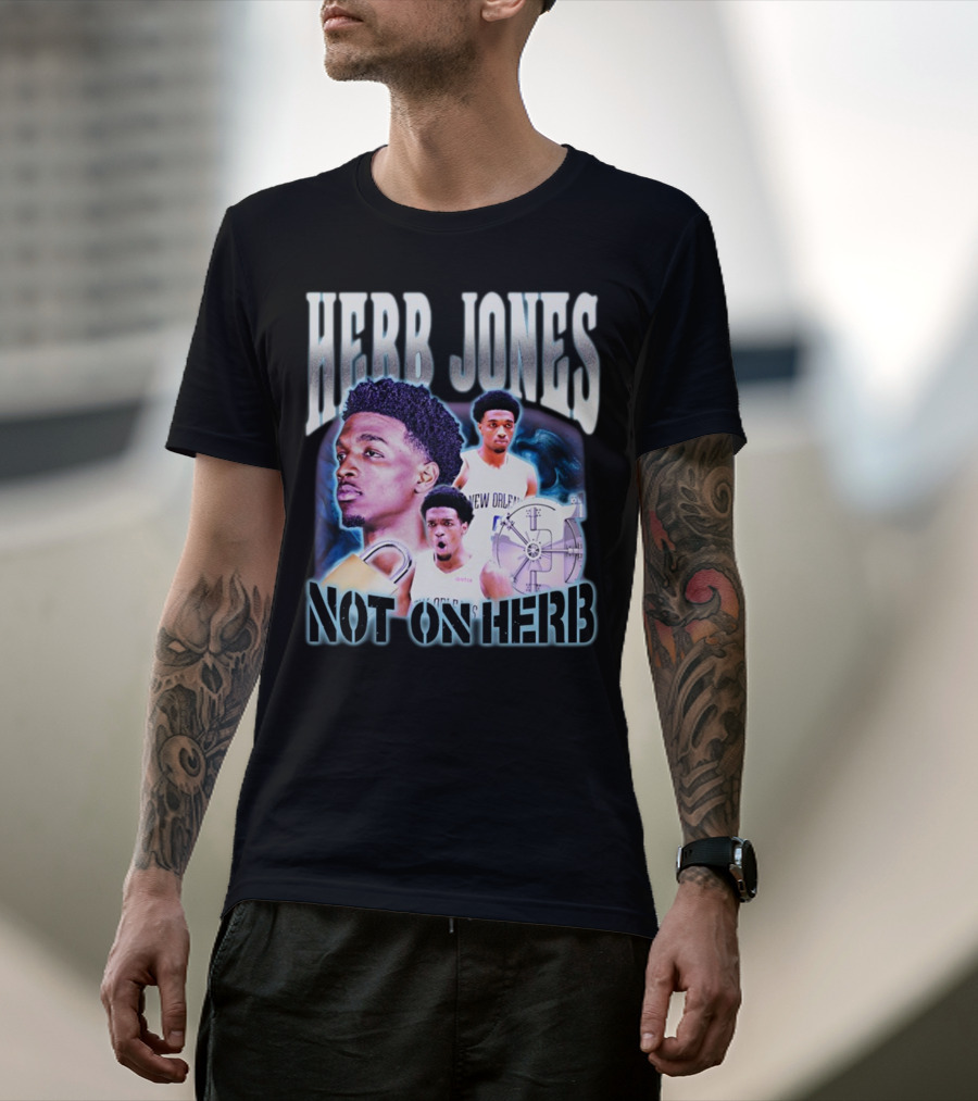 Herb Jones Not On Herb New Orleans Basketball Player Collage T-Shirt