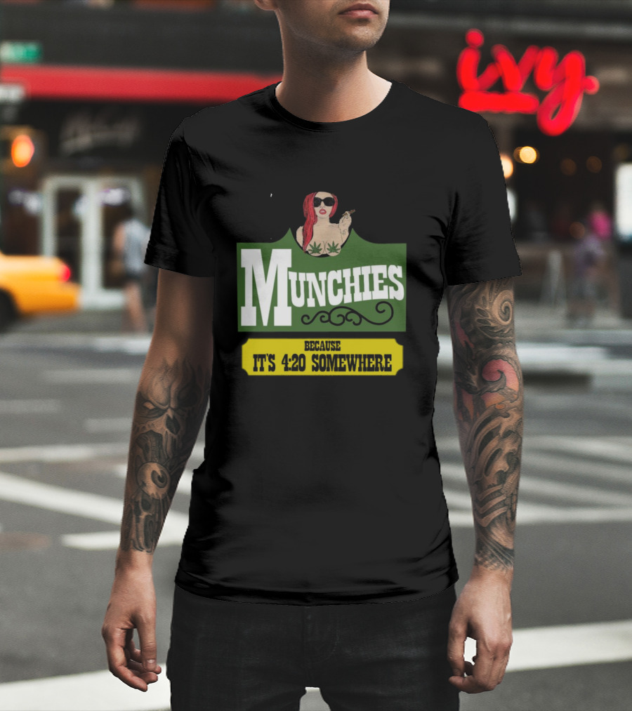 Munchies With Redhead Smoking And Cannabis Leaves Because It's 4:20 Somewhere T-Shirt