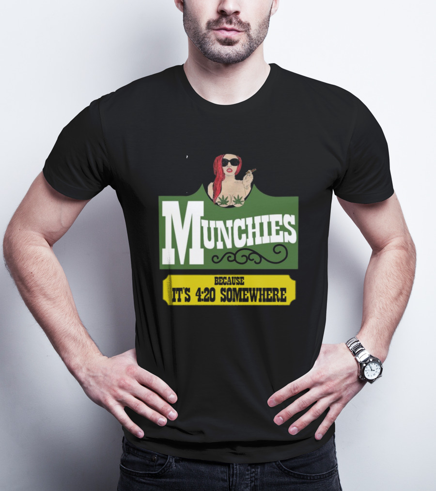 Munchies With Redhead Smoking And Cannabis Leaves Because It's 4:20 Somewhere T-Shirt