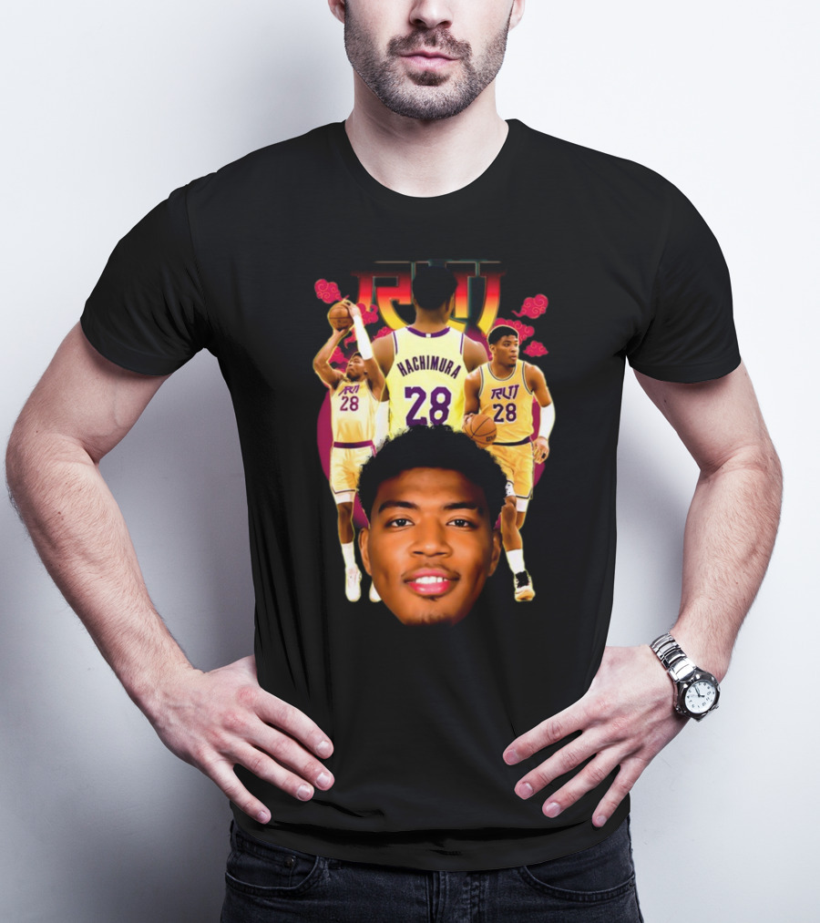 Rui Hachimura 28 Basketball Player Portrait Trio T-Shirt