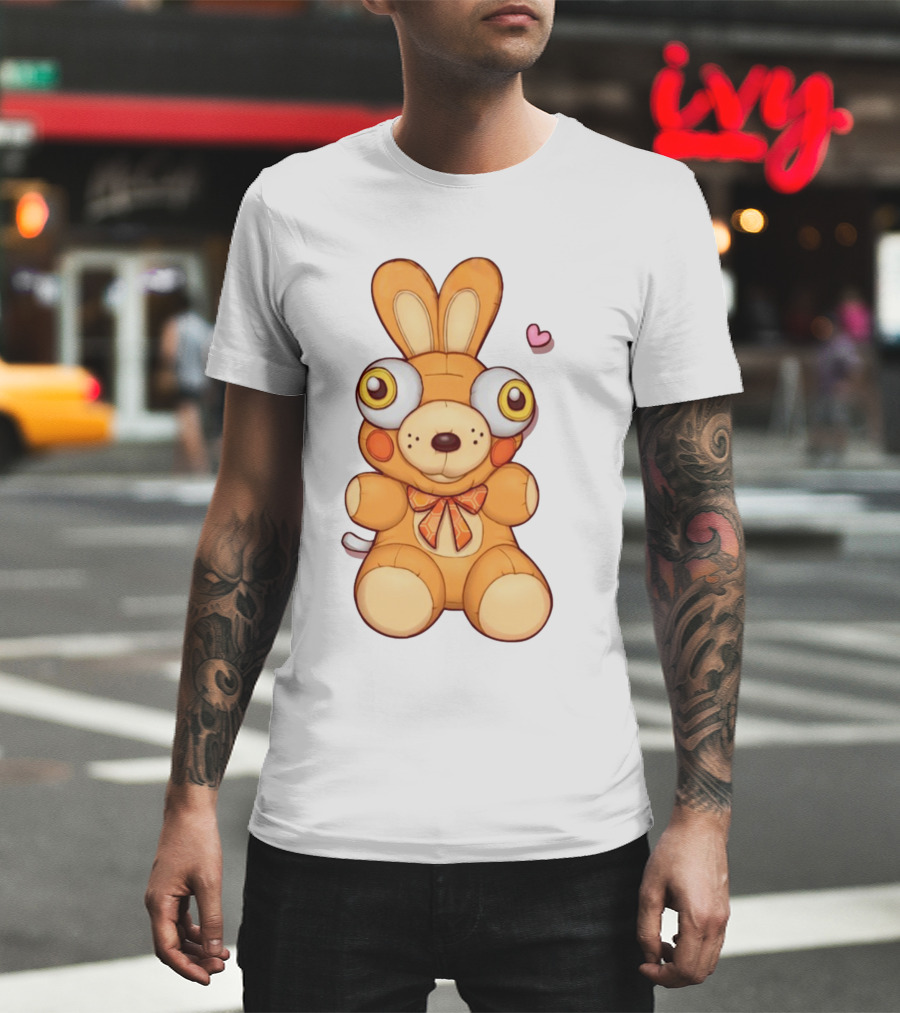 Bad Plushie Lover Quirky Bunny With Heart Eyes T-Shirt