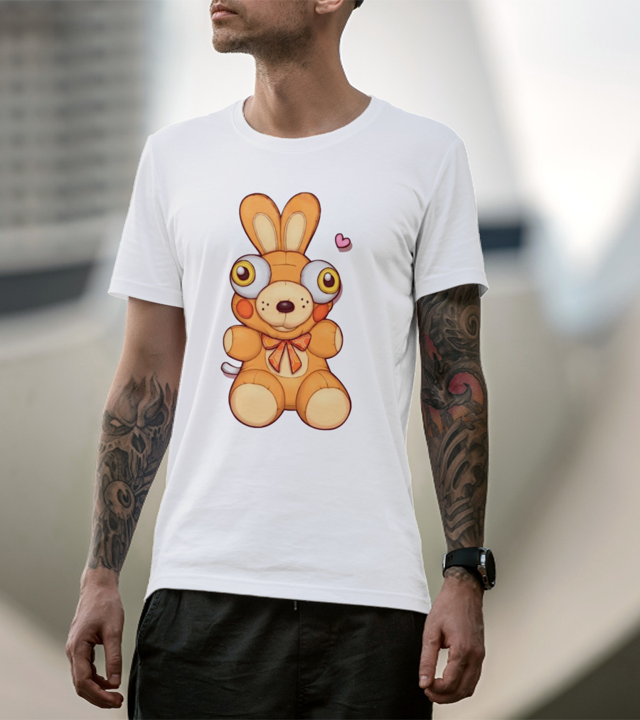 Bad Plushie Lover Quirky Bunny With Heart Eyes T-Shirt