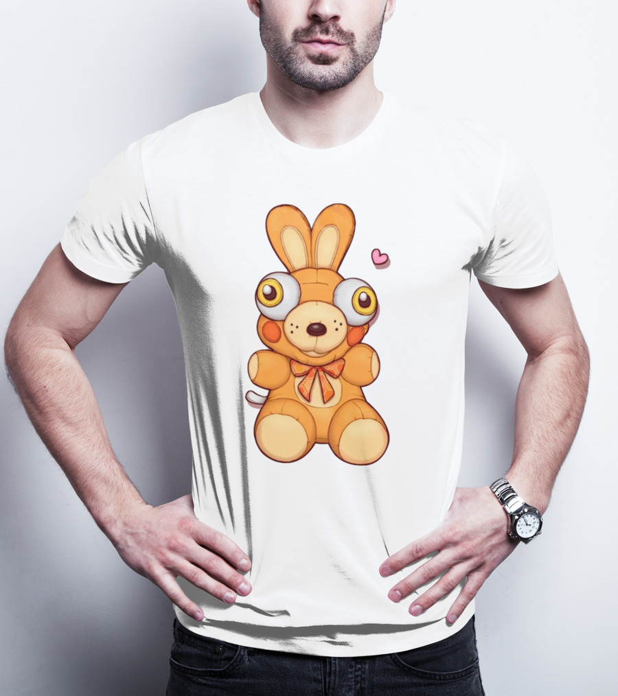 Bad Plushie Lover Quirky Bunny With Heart Eyes T-Shirt