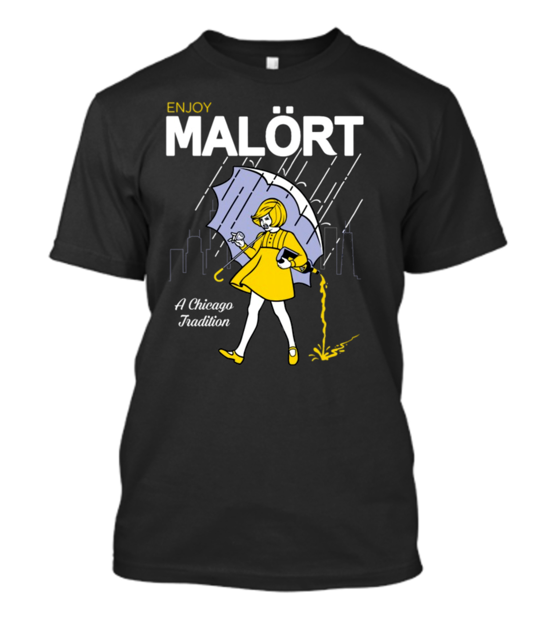 Enjoy Malört A Chicago Tradition Rainy City Street T-Shirt