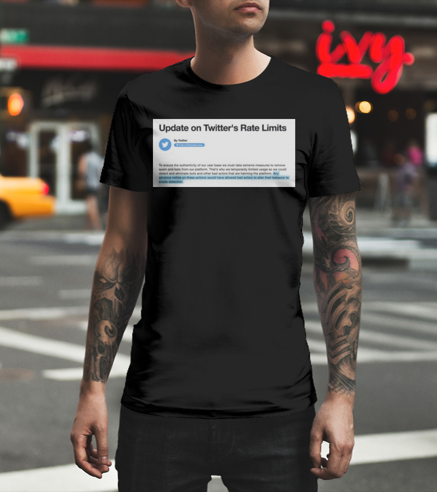 Twitter's Rate Limits Response And Security Measures Update T-Shirt