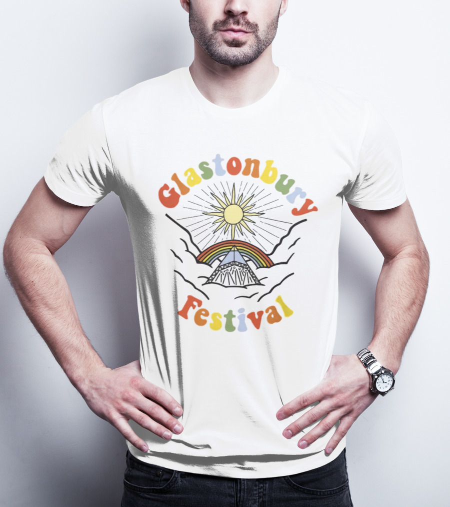 Glastonbury Festival Sun Rainbow Tent T-Shirt