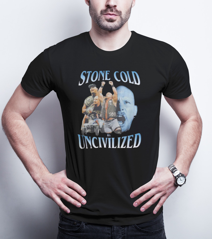 Stone Cold Wrestling Champion By Uncivilized T-Shirt