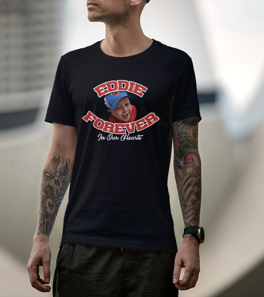 Eddie Forever Blue Cap Smiling Face Heartwarming Memory T-Shirt