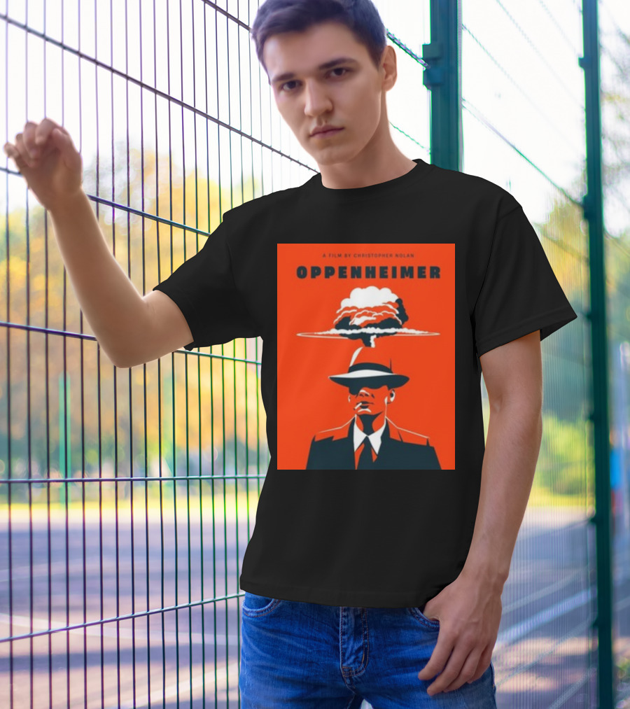 A Film By Christopher Nolan Oppenheimer Nuclear Explosion Iconic T-Shirt