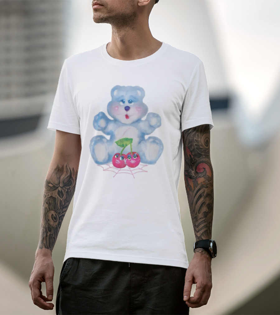 Brooke Candy Blue Teddy With Cherry And Spiderweb T-Shirt