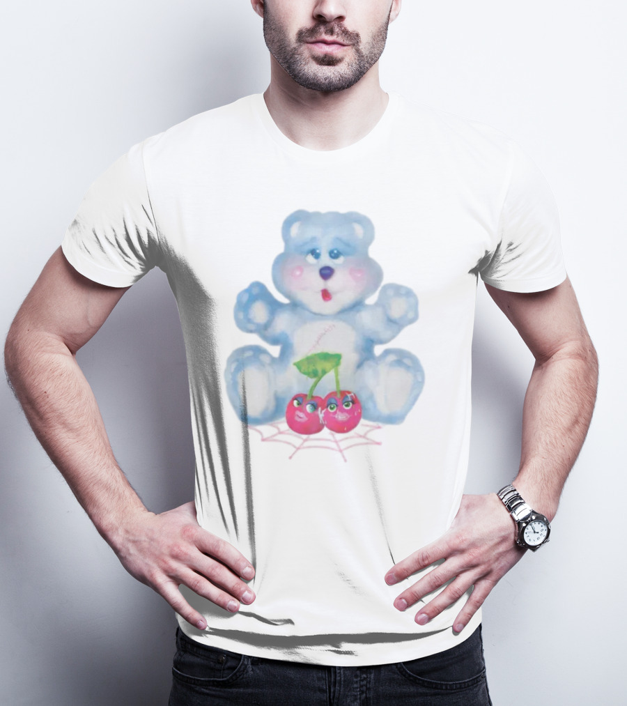 Brooke Candy Blue Teddy With Cherry And Spiderweb T-Shirt