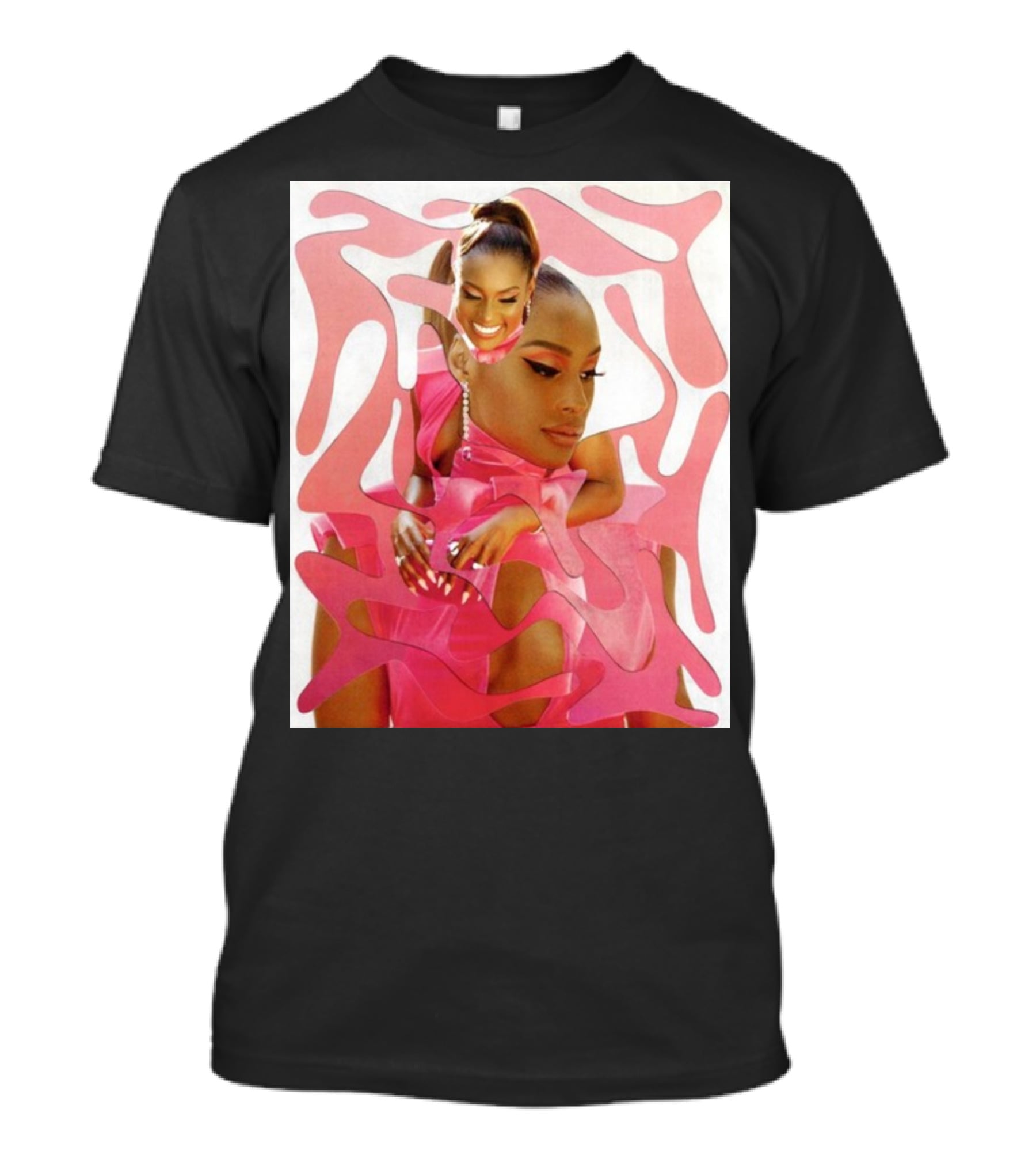 Ian Woods Issa Rae At The Barbie Fragmented Pink T-Shirt