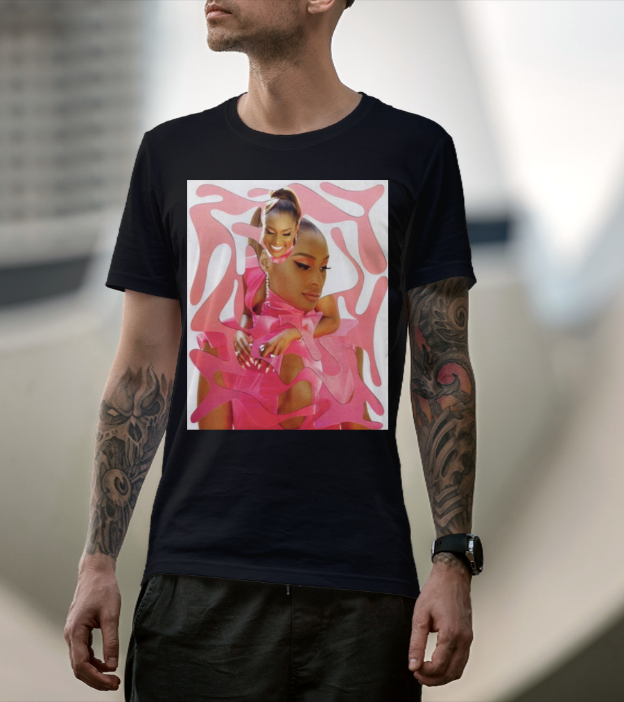 Ian Woods Issa Rae At The Barbie Fragmented Pink T-Shirt