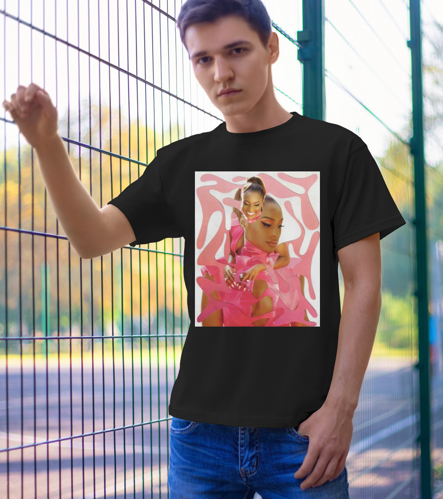 Ian Woods Issa Rae At The Barbie Fragmented Pink T-Shirt