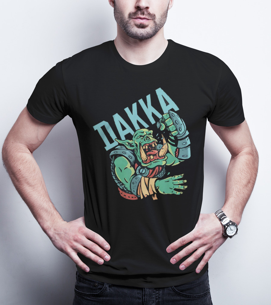 Dakka Ork Battle Cry Power Fist Armor T-Shirt