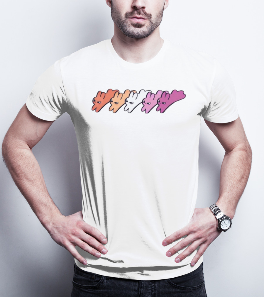 Dz Lesbit Gradient Bunny Icons T-Shirt