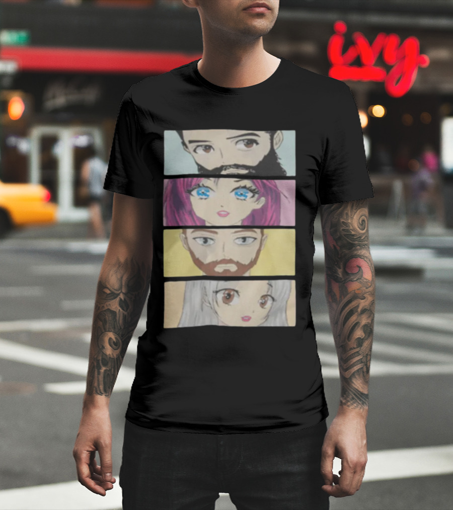 Skillet Anime Characters Manga Style Portraits T-Shirt