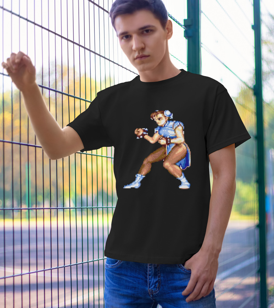 Street Fighter II Chun Li Classic Pixel T-Shirt