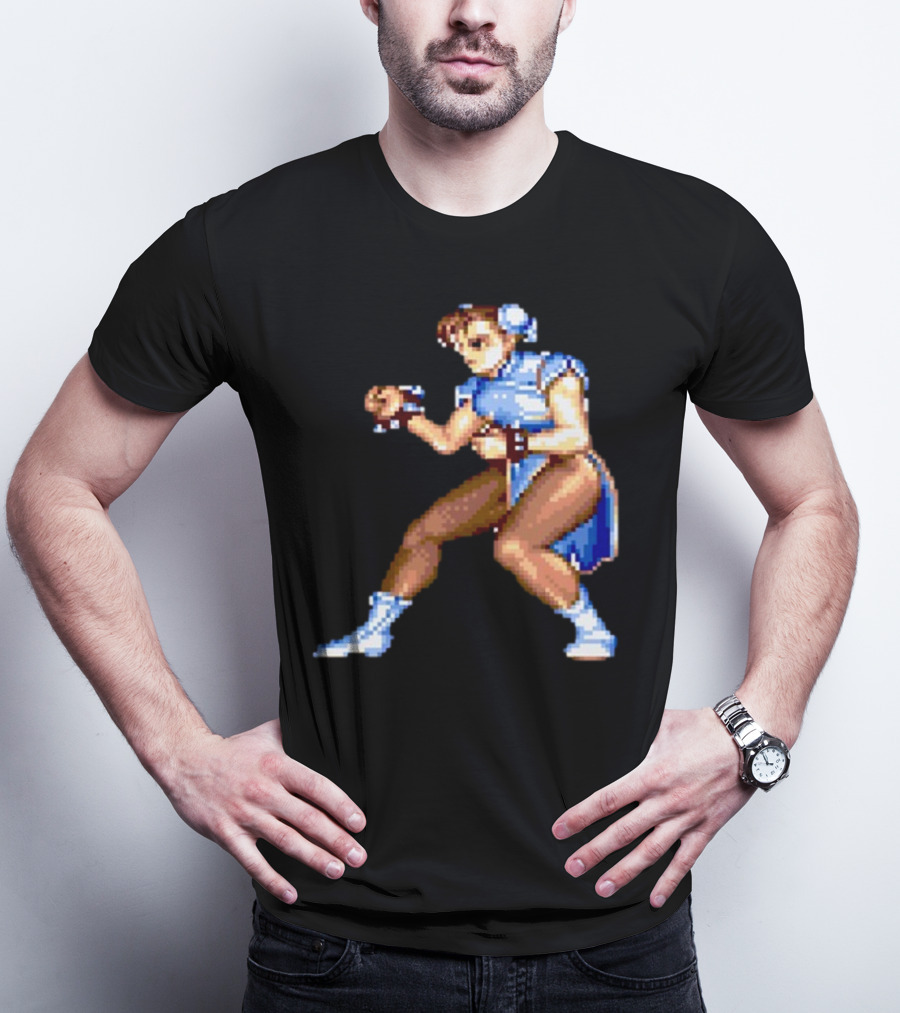 Street Fighter II Chun Li Classic Pixel T-Shirt