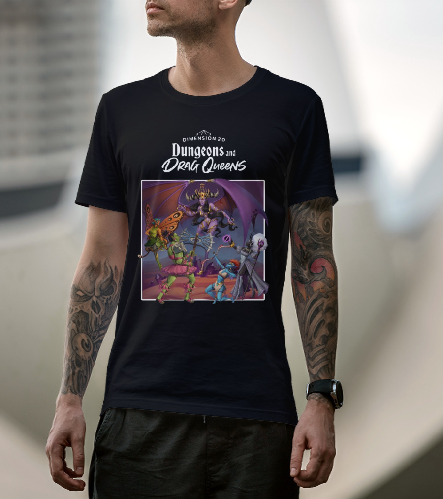 Dimension 20 Dungeons And Drag Queens Fantasy Adventure Characters T-Shirt