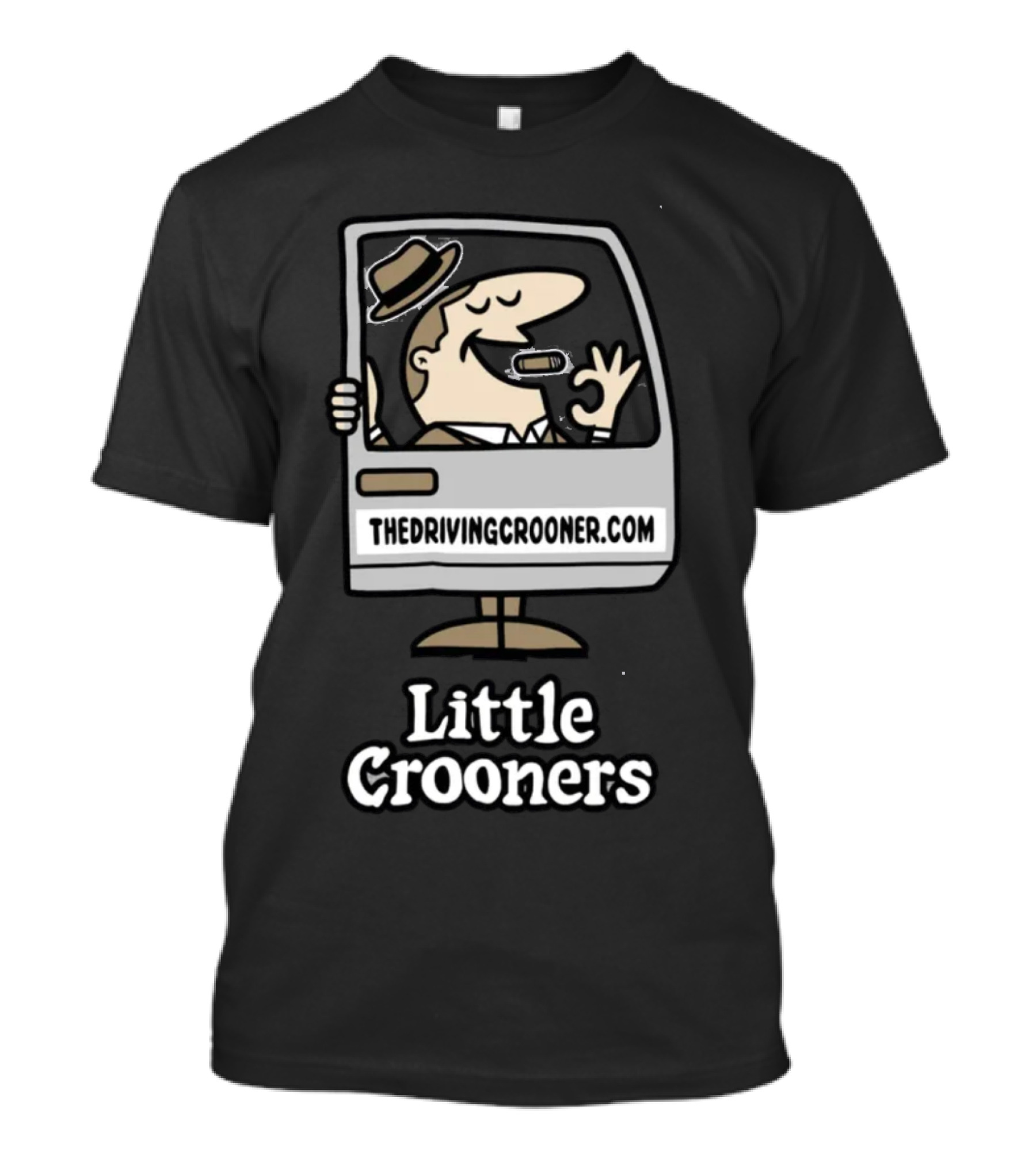 Little Crooners Thedrivingcrooner.com Microphone Character T-Shirt