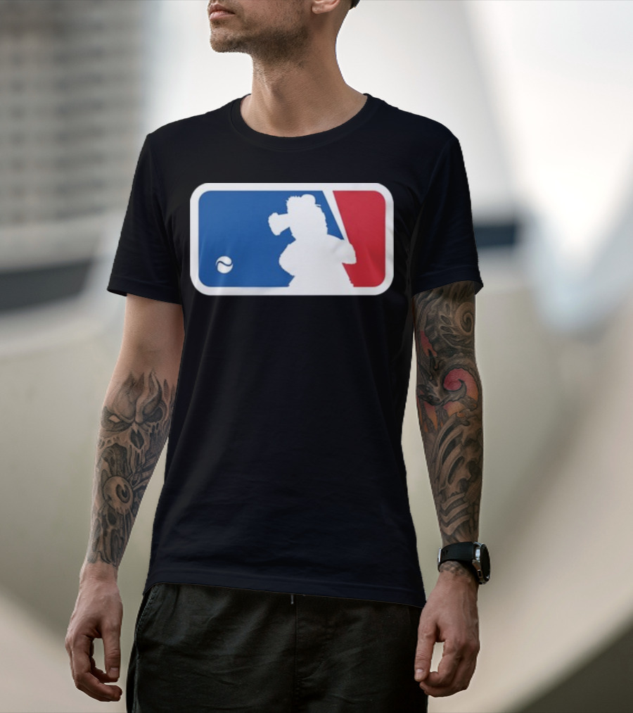 Major Baseball Phan Blue Red Mascot T-Shirt