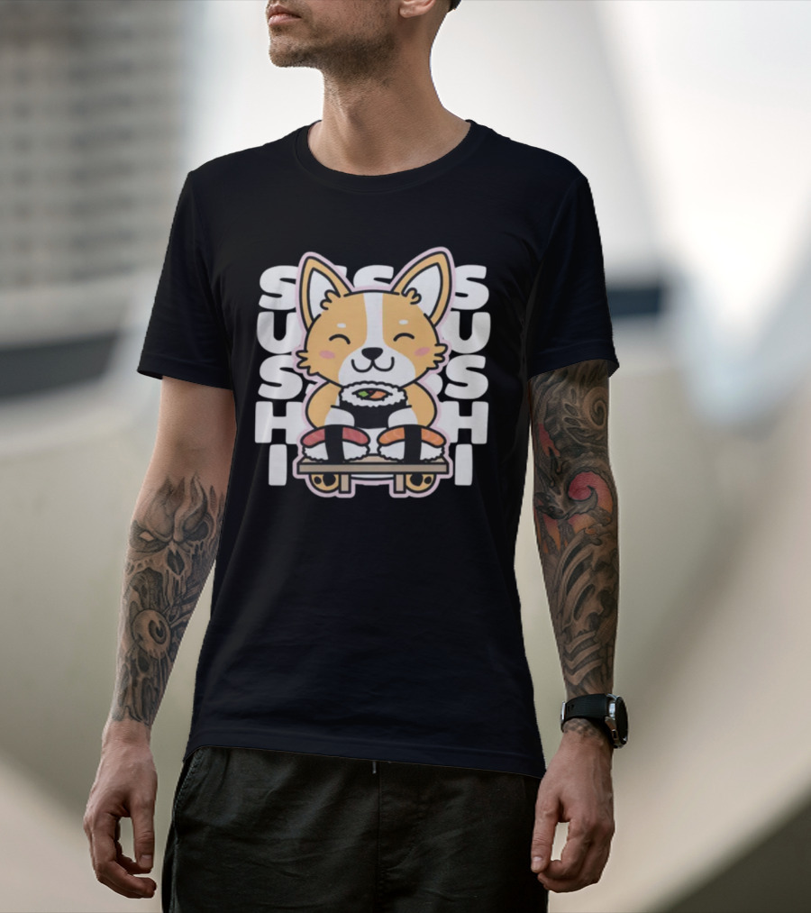 Kawaii Sushi Corgi Cute Anime Dog Japanese Sushi T-Shirt