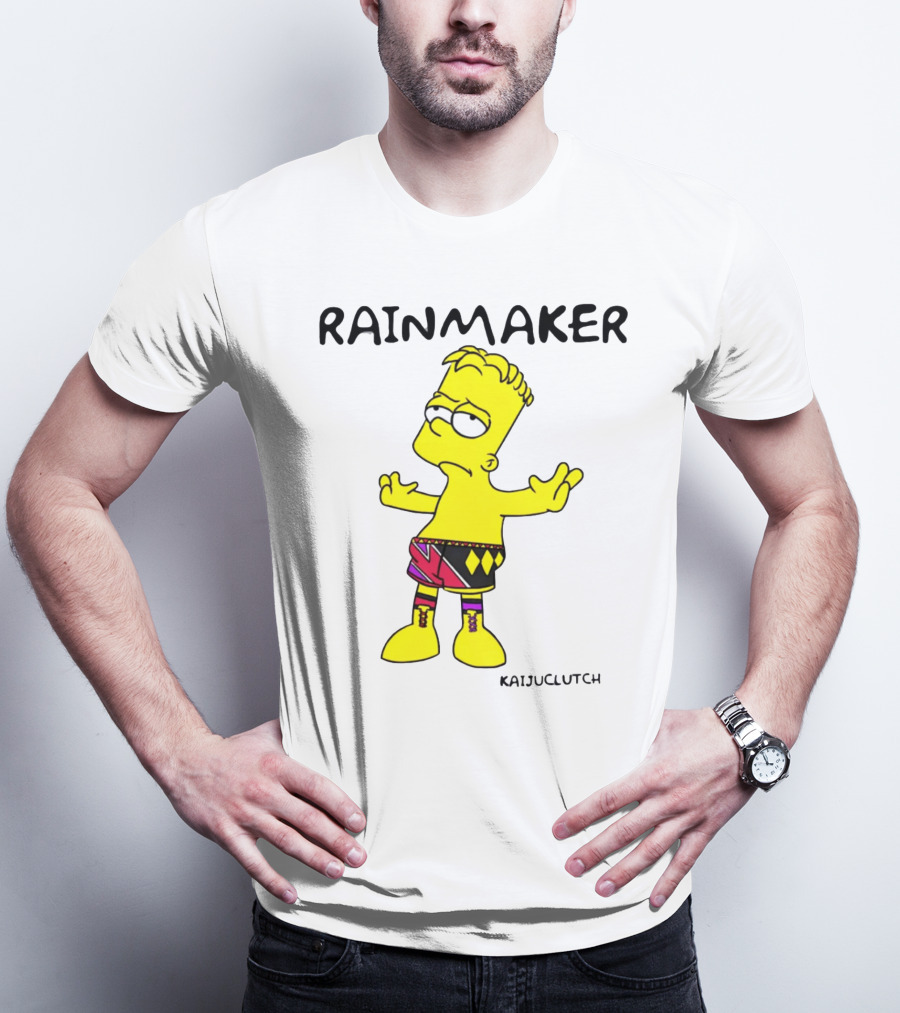 Rainmaker Wrestler Cartoon Character In Colorful Shorts T-Shirt