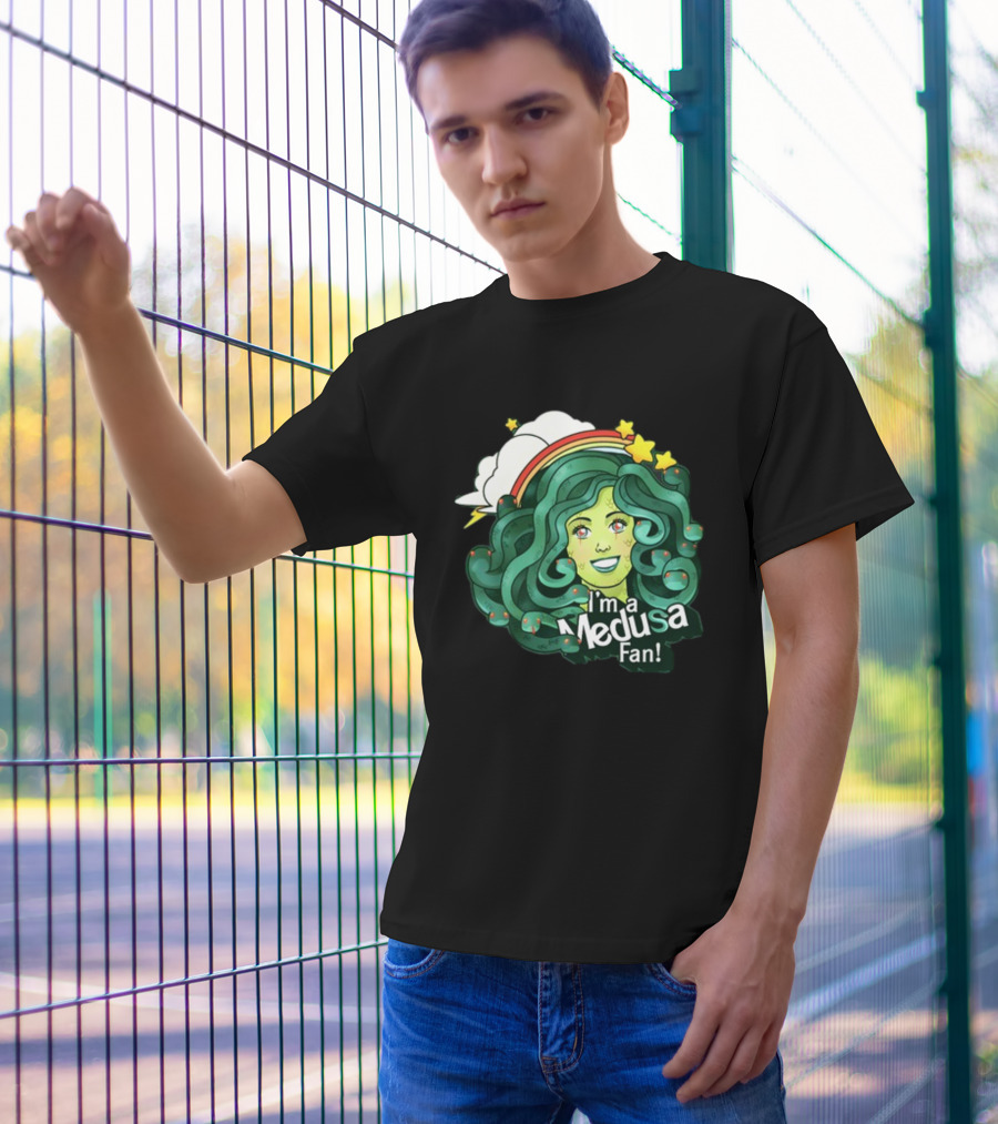 Harebraineddesign I'm A Medusa Fan Rainbow Clouds Stars T-Shirt