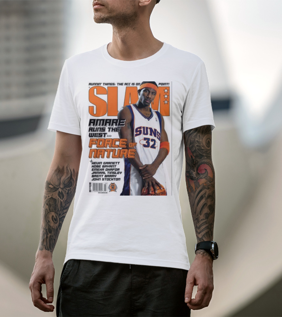 SLAM Amare Runs The West Force Of Nature Suns Basketball Star T-Shirt