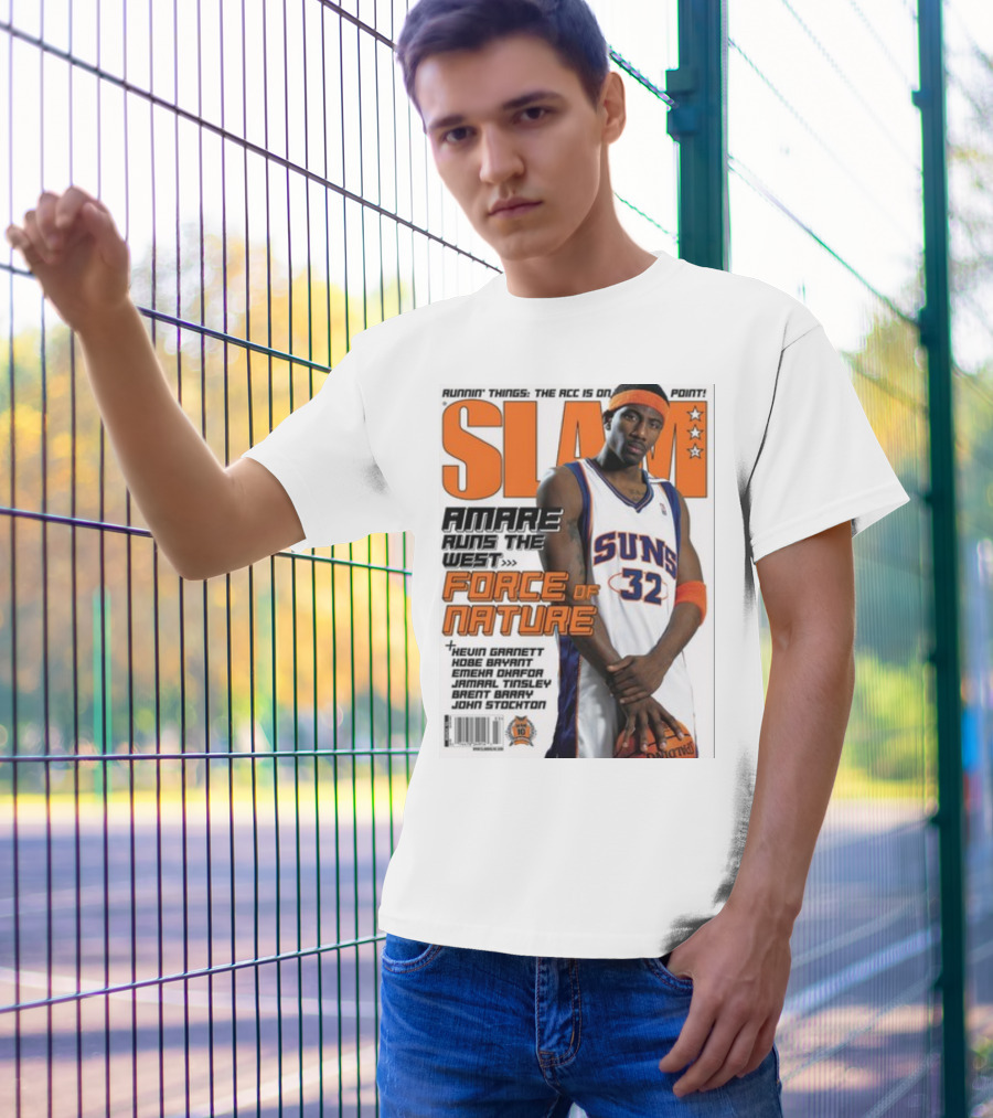 SLAM Amare Runs The West Force Of Nature Suns Basketball Star T-Shirt