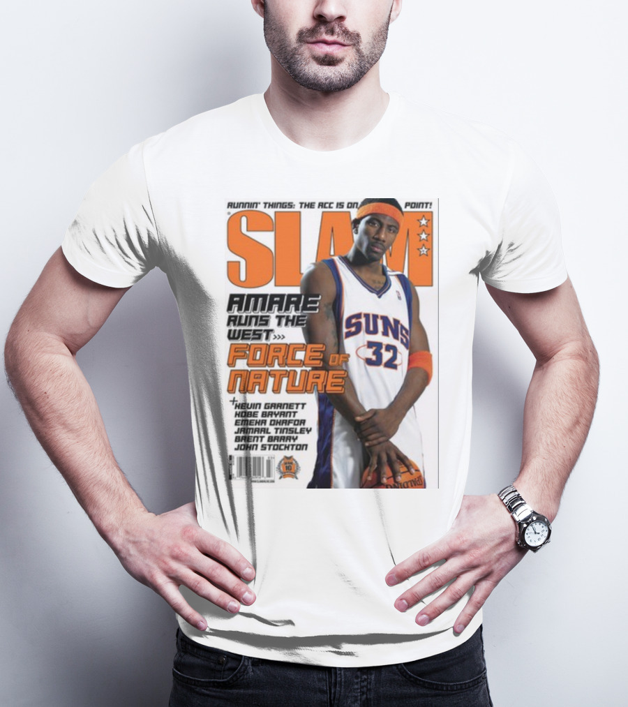 SLAM Amare Runs The West Force Of Nature Suns Basketball Star T-Shirt